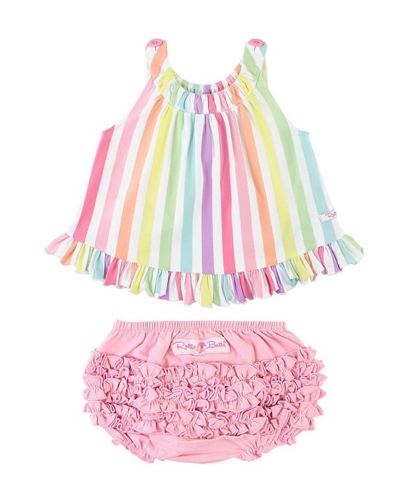 RuffleButts Baby Girl Stripe Swing Top and Ruffle Bloomer Set & Reviews ...