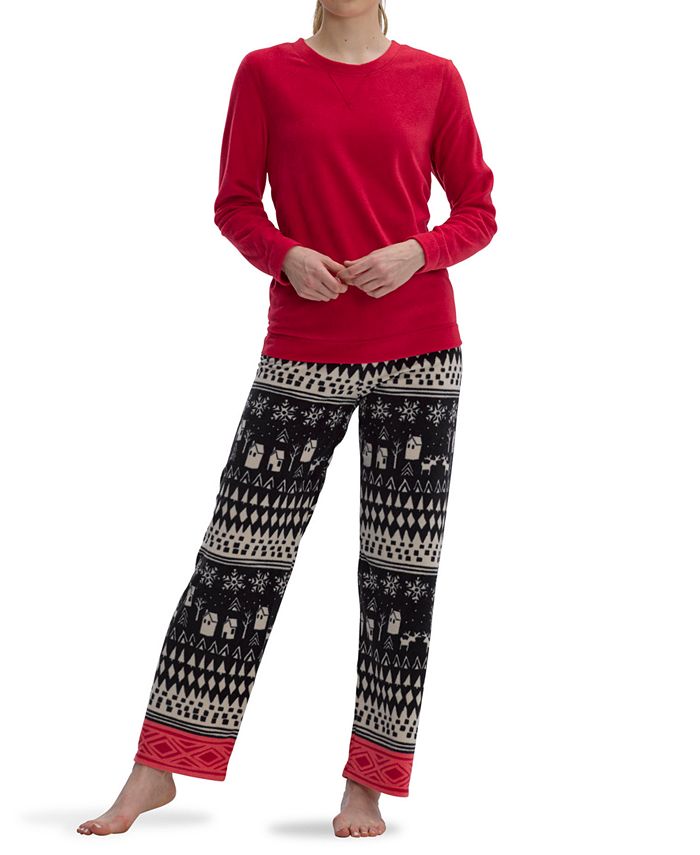 Hue Sueded Fleece Winter Scene Pajama Set & Reviews - Bras, Panties ...