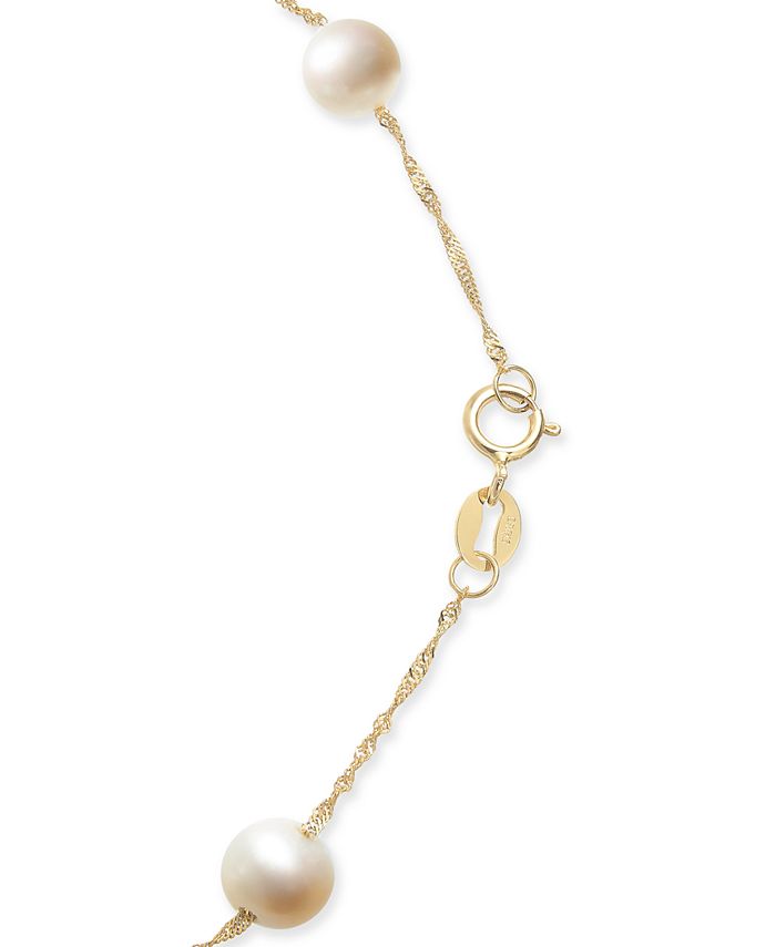 Effy Collection Effy® Cultured Freshwater Pearl Station 18 Necklace In