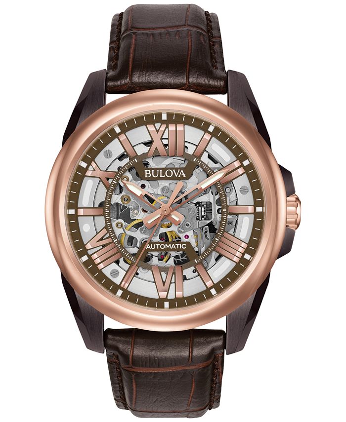 Bulova Men's Automatic Chronograph Precisionist Brown Leather Strap ...