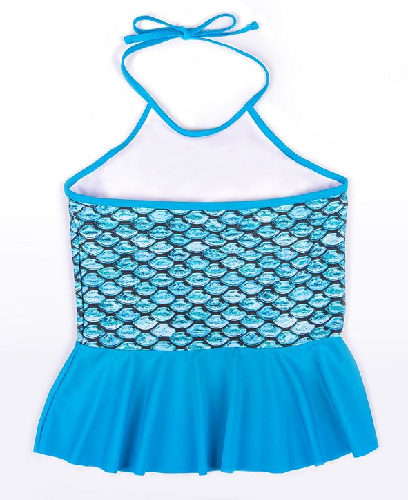 Fin Fun Girls Scale-Print Peplum Tankini Top & Reviews - Swimwear ...