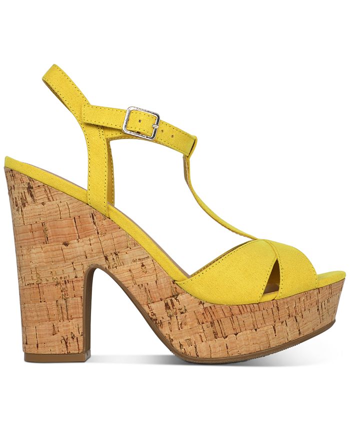 Sun + Stone Jamie T-Strap Platform Dress Sandals, Created for Macy's ...