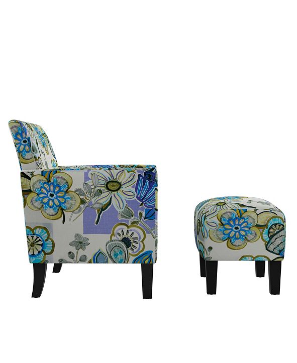 Handy Living Marquee Half Round Arm Chair and Ottoman Set & Reviews ...